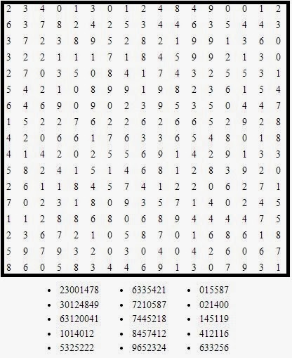 Sopas de números para imprimir gratis - Imagui