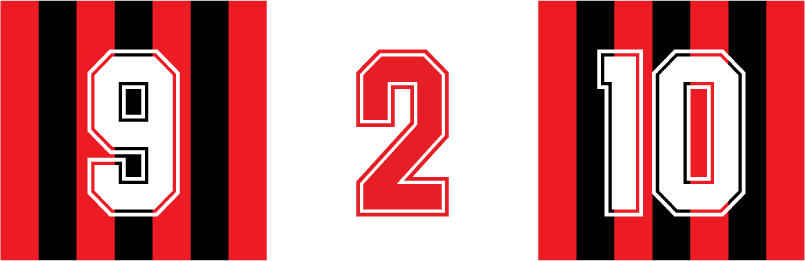 Football teams shirt and kits fan: AC Milan 1990-92 Font