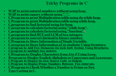 Tricky Programs.
