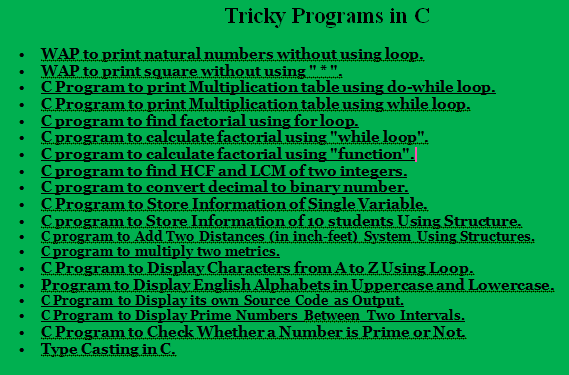 Tricky Programs.