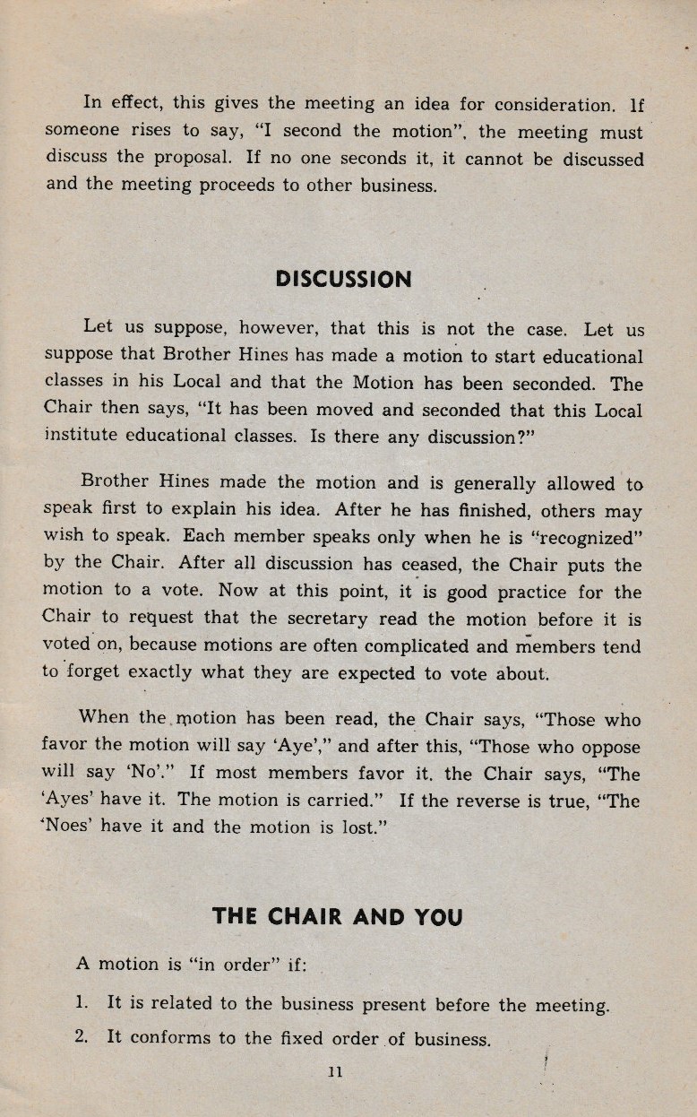 The Left Chapter: How to Conduct a Union Meeting - UAW CIO Education ...