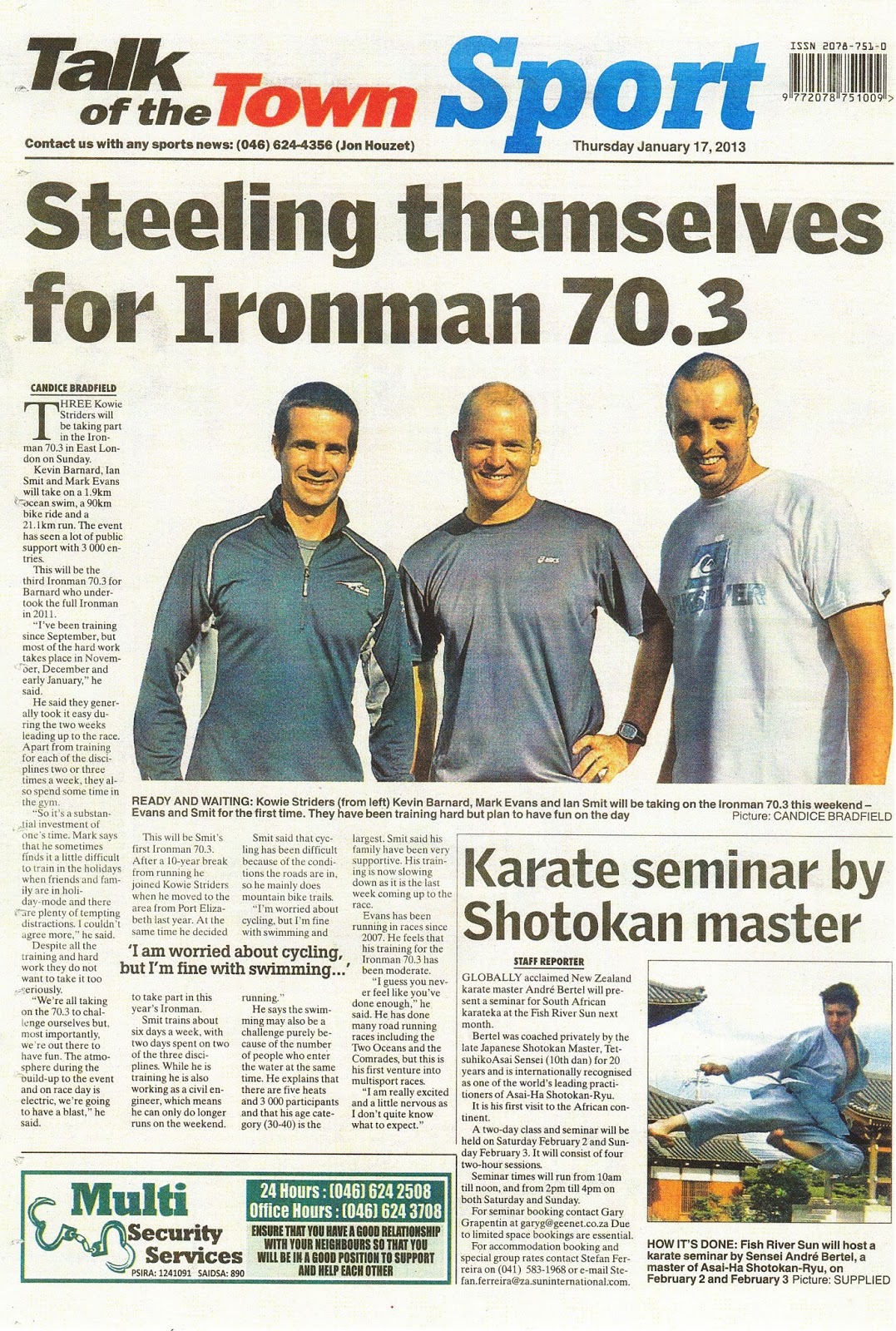 André Bertel's Karate-Do: South African Newspaper Articles