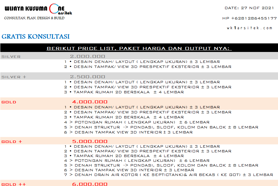 Price list harga Jasa Desain rumah dan bangunan terdekat termurah ...