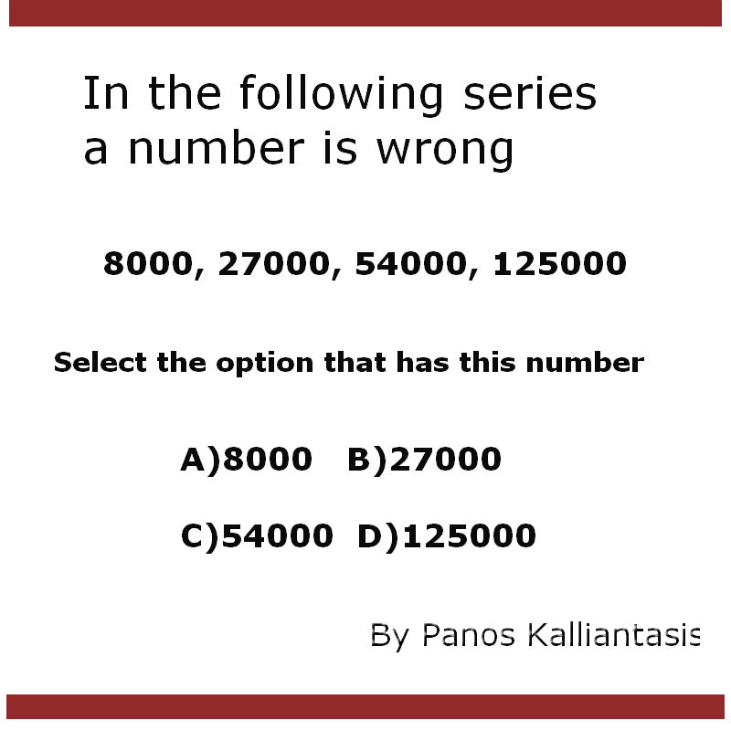 Below you can see the wrong number in this series