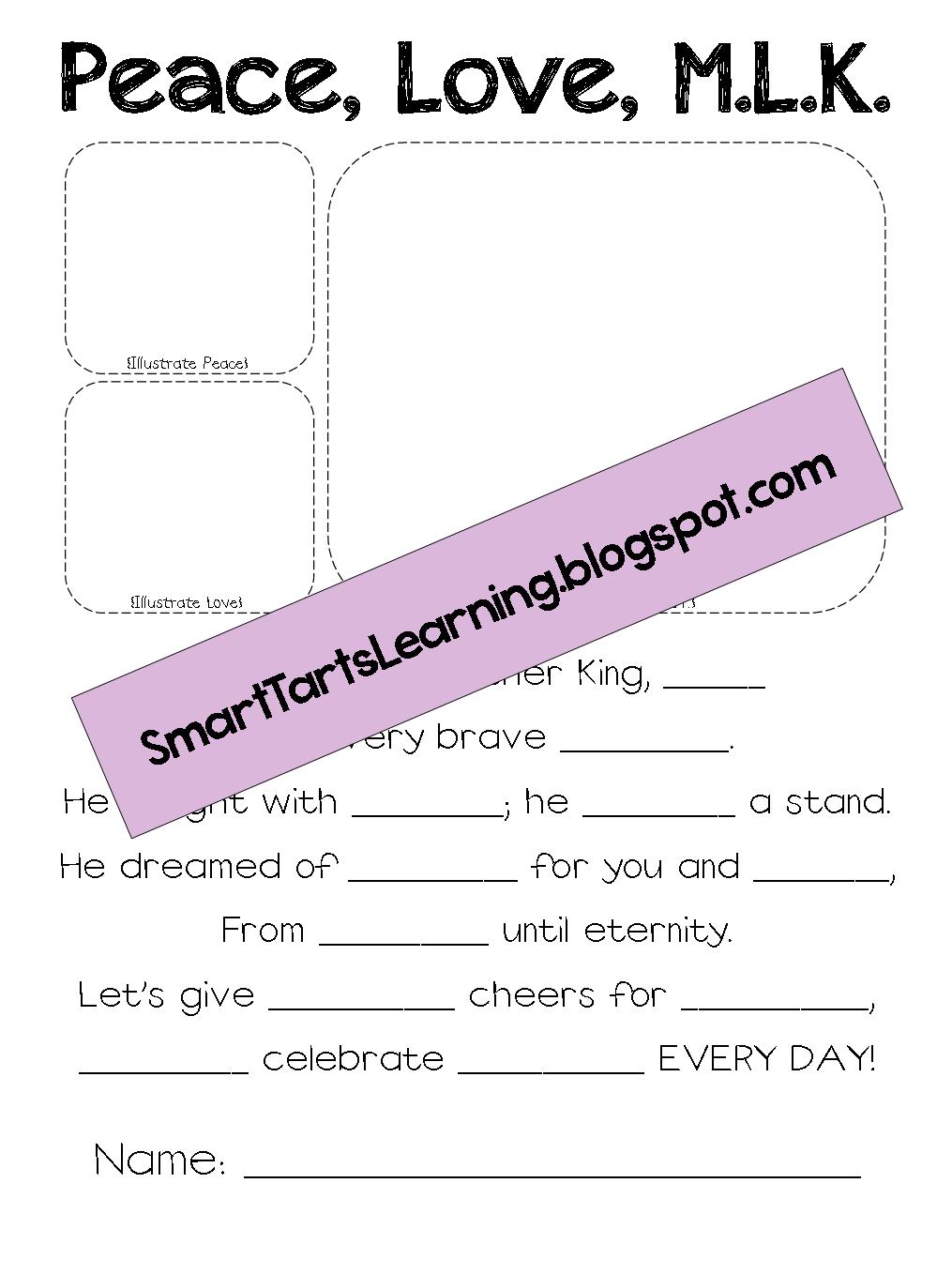 SmartTartsLearning: I have a dream of ... Peace, Love & MLK, Jr.!