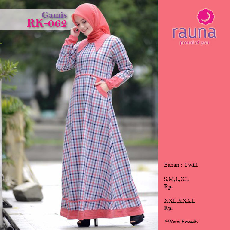 KOLEKSI GAMIS MUSLIMAH TERBARU RAUNA RK 62