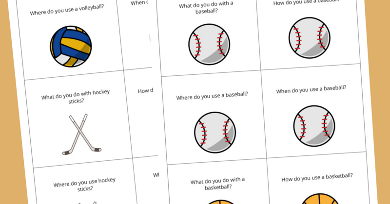 Free Printable Sports Themed WH Question Cards | And Next Comes L ...