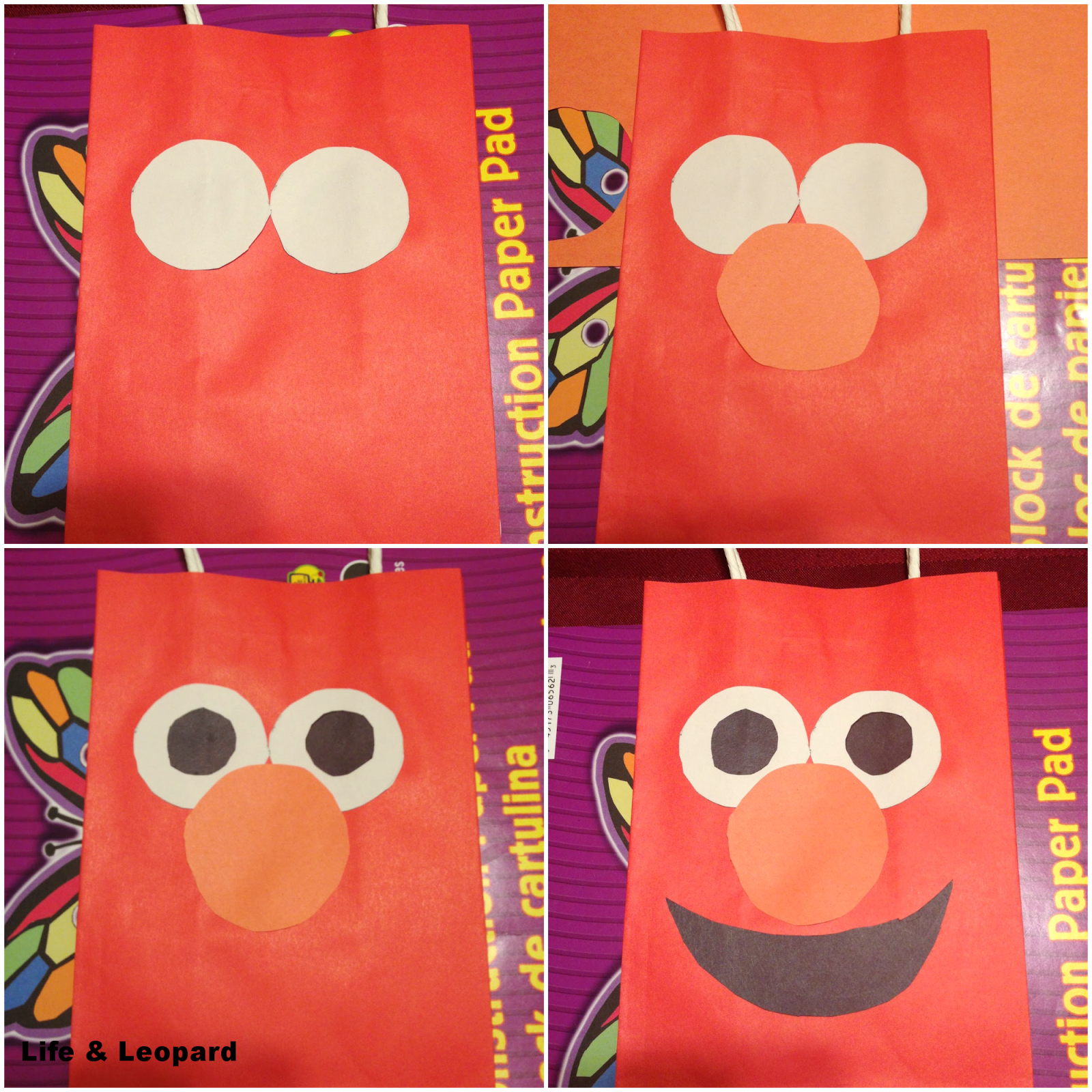 Life & Leopard : DIY Elmo Party Favor Bags