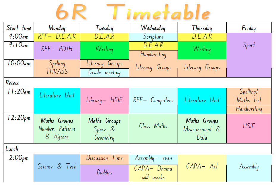 Mrs Sellen's Classroom: Timetables- how to fit it all in!