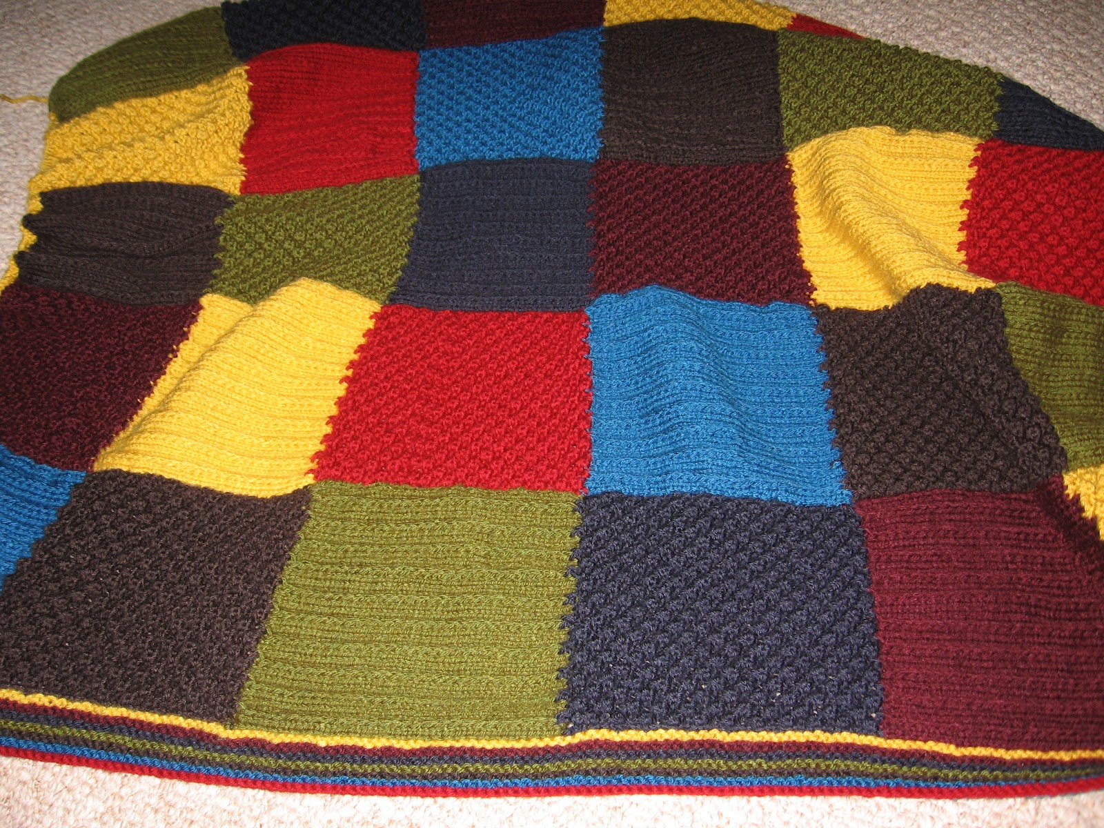 Downtime: Finished Multi-Coloured Afghan!