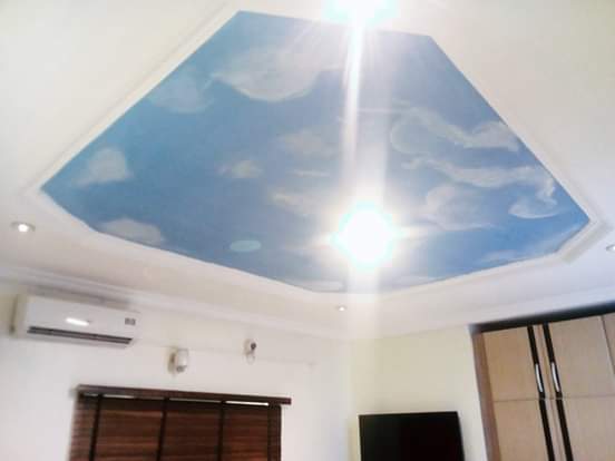 INTERIOR DESIGNS (COLORFUL SKY CEILING DESIGN)
