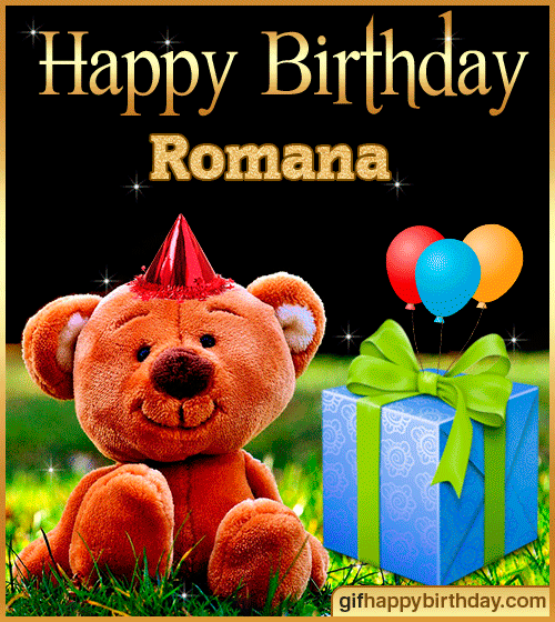 Wish Happy Birthday GIFs with Name Romana