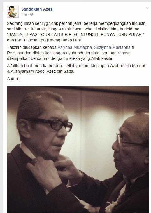 Sebak baca coretan Sandakiah, anak Allahyarham Dato Azez Satar