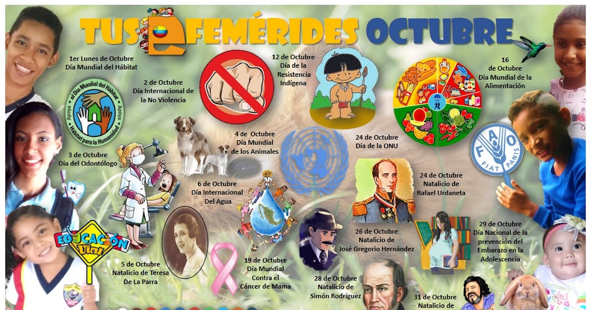 EFEMERIDES DEL MES DE OCTUBRE