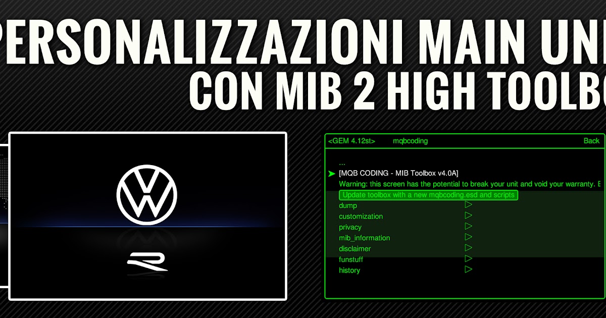 VW Golf MK7 Retrofit Italia: [Add-on] Personalizzazioni main unit con ...