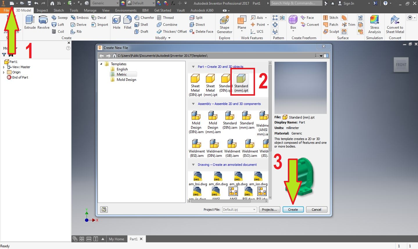 TUTORIAL GAMBAR 3D AUTODESK INVENTOR UNTUK PEMULA