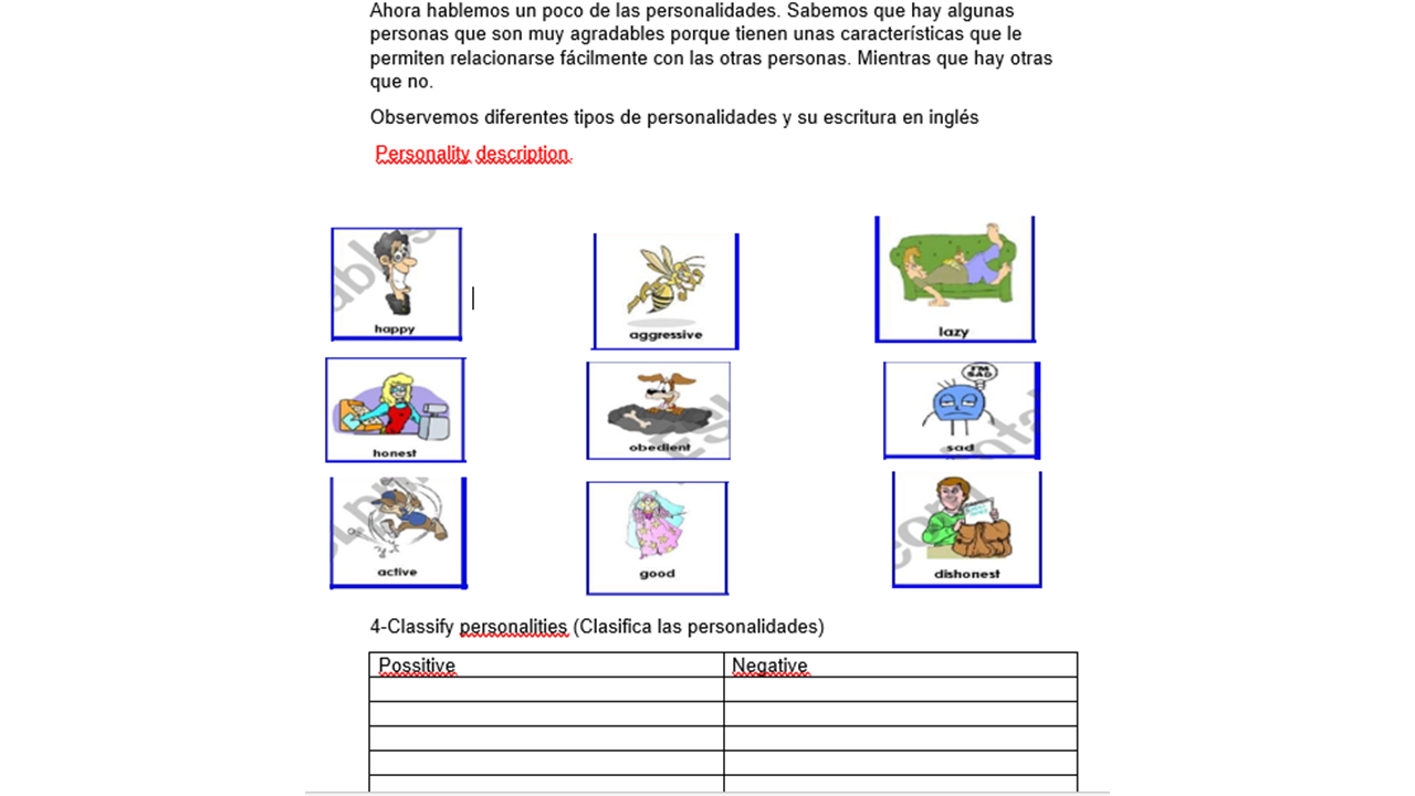 INGLES DE PRIMARIA GRADO 4°
