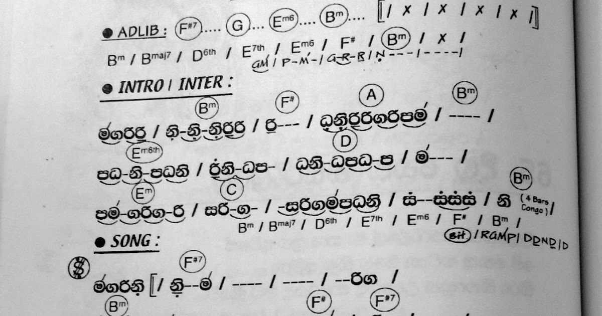 Sinhala Notation , Sinhala Piano Notes , Sinhala Keyboard Notations