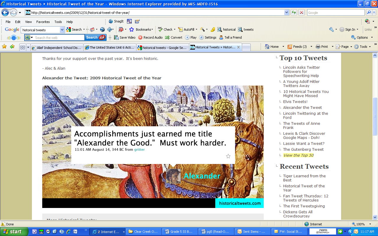Historical Tweets - Social Studies Success