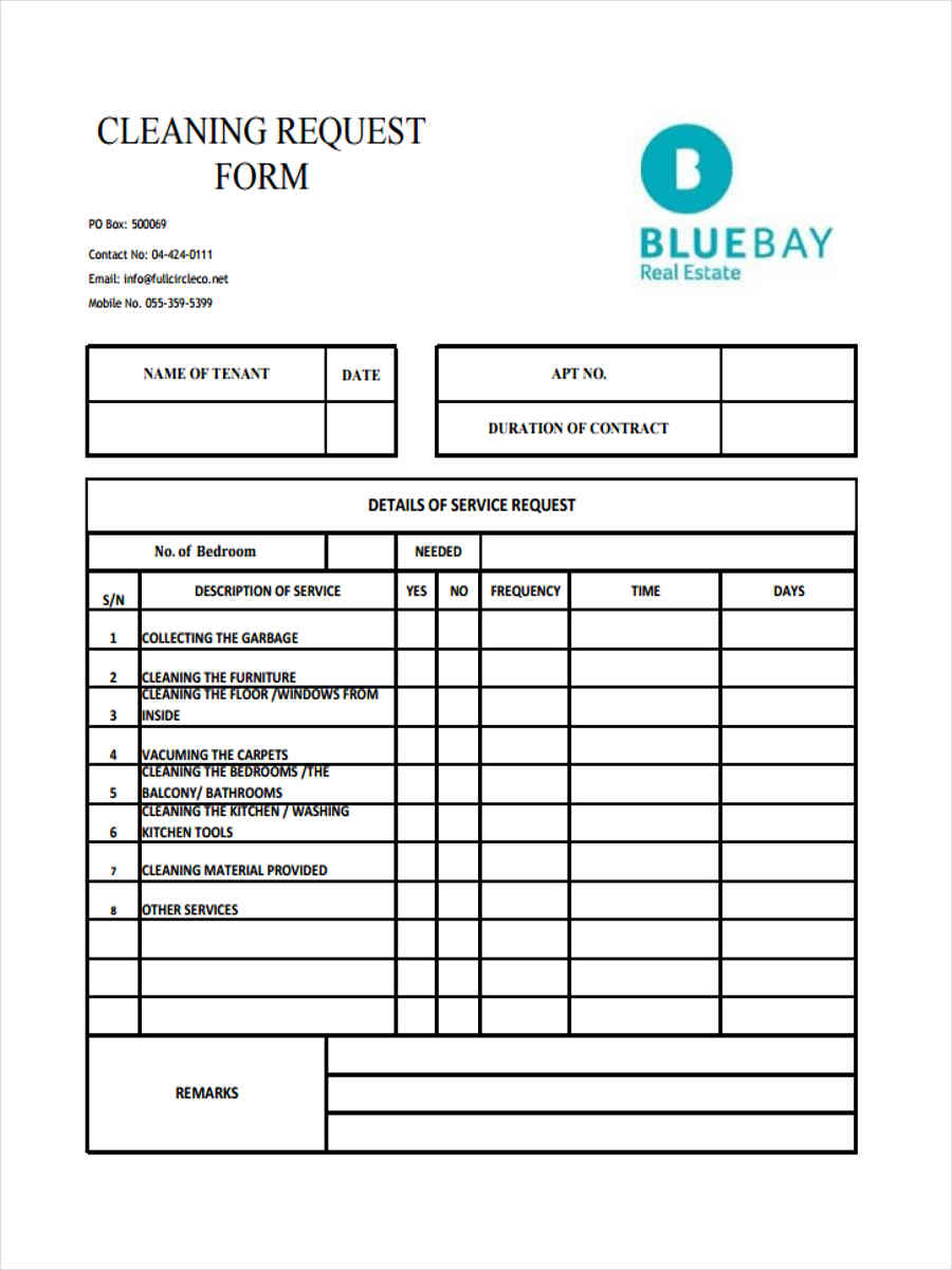 Cleaning Service Forms - Invoice Template