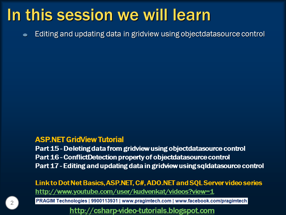 Sql Server Net And C Video Tutorial Part 18 Editing And Updating Data In Gridview Using 8625
