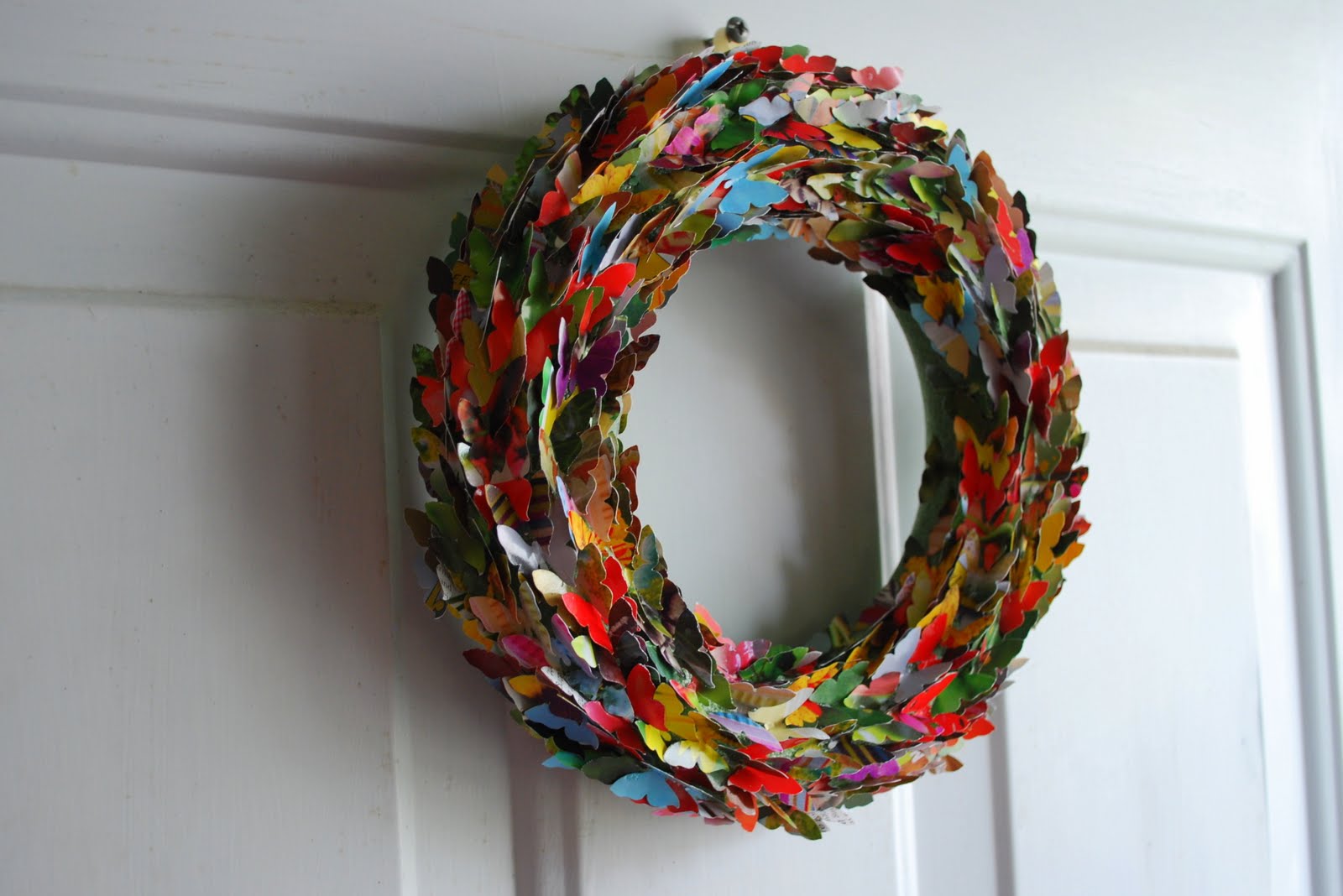 In the Little Yellow House: Paper Butterfly Wreath