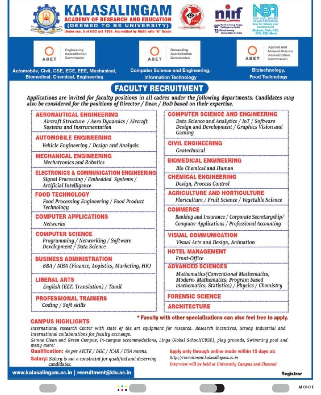 Kalasalingam Academy of Research & Education, Srivilliputhur, Tamil ...