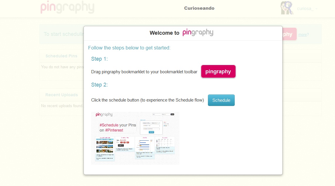Programa tus actualizaciones en Pinterest con Pingraphy ~ Curioseando