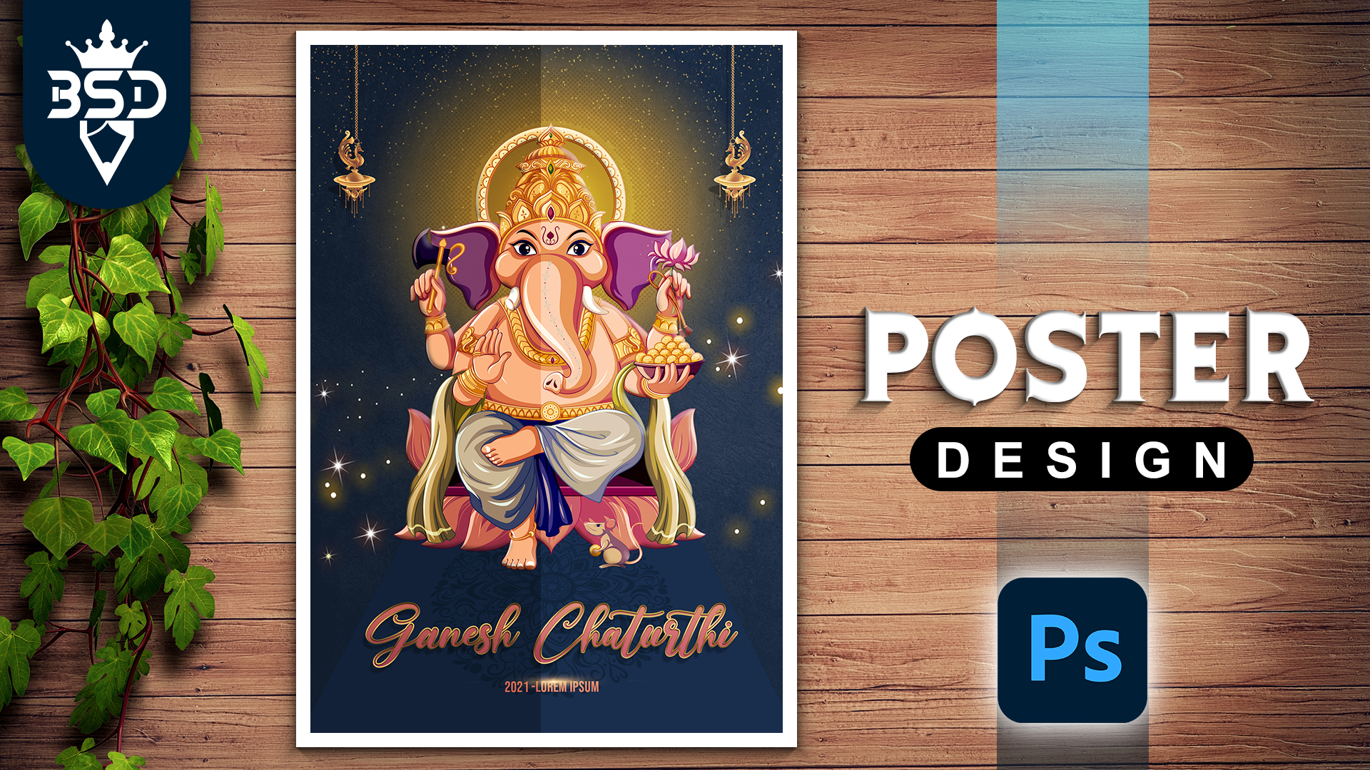 Ganesh Chaturthi Poster in | Photoshop 2021 Tutorial