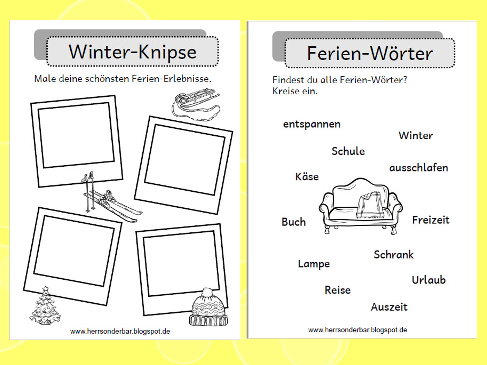 Herr Sonderbar: Mini-Heft (Meine Ferien)