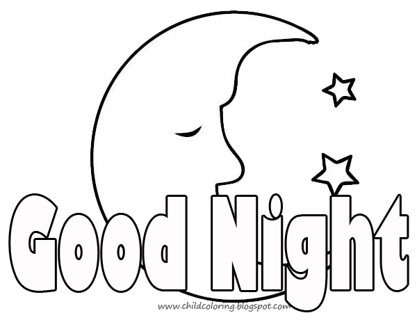Good Night Clipart Black And White