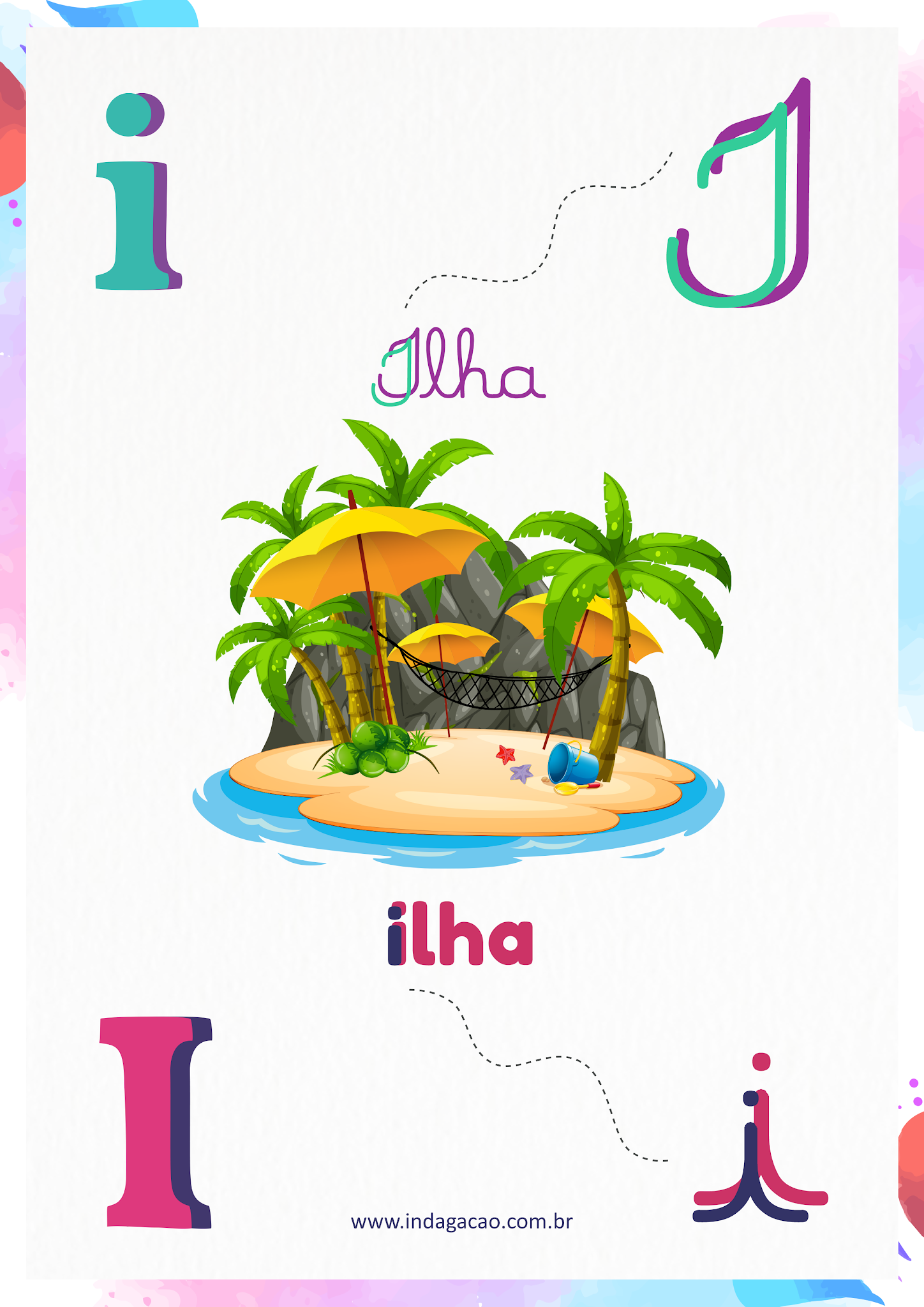 Figuras Com A Letra I Coloridas - LIBRAIN