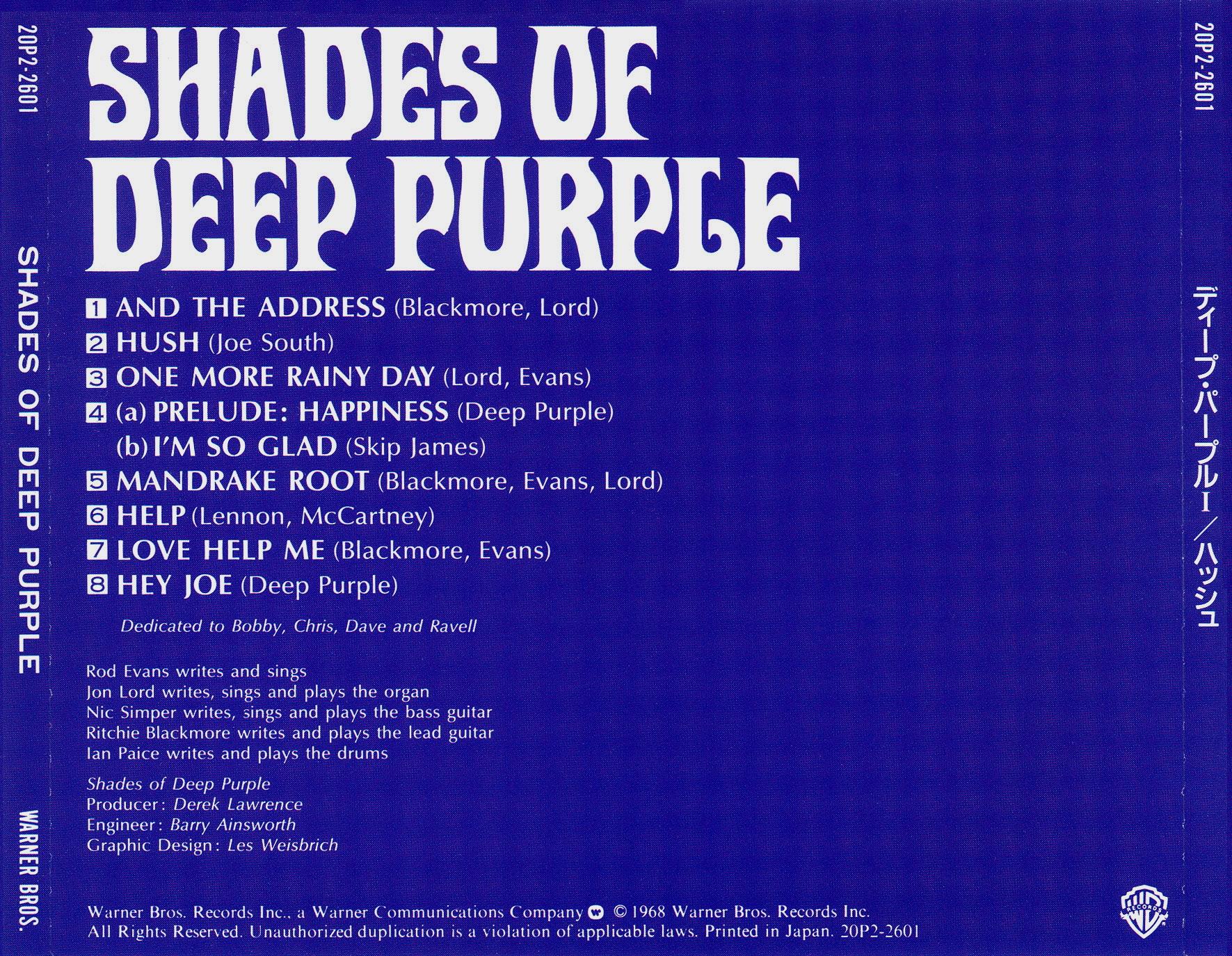 Classic Rock Covers Database: Deep Purple - Shades of Deep Purple (1968)