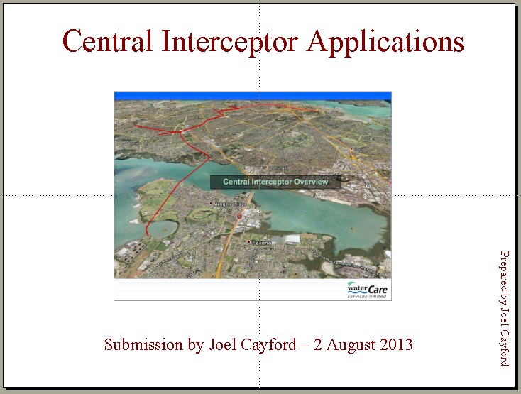 Reflections on Auckland Planning: Watercare Central Interceptor Oral ...