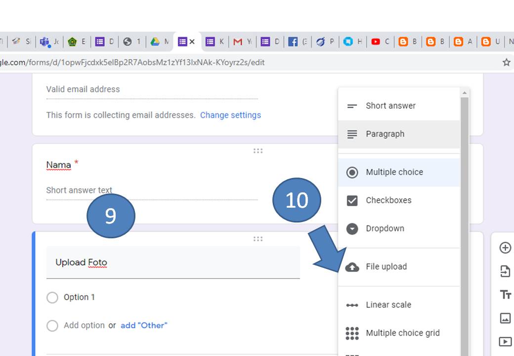 Ayo belajar menulis...: Membuat Google form dengan fitur upload foto