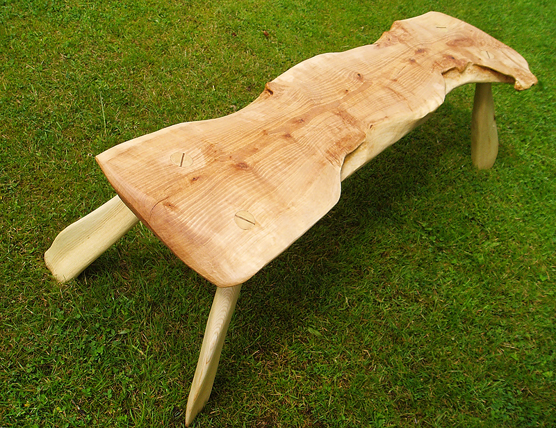 Greenwood Woman: An indoor silver birch bench