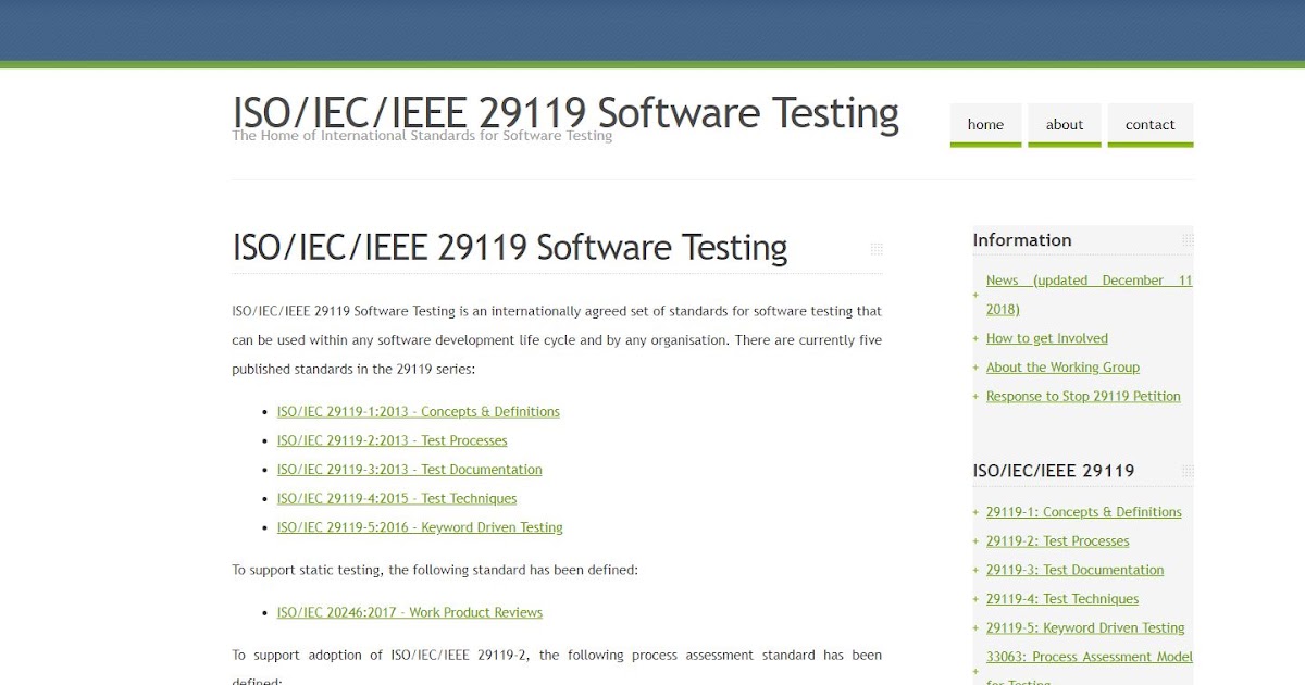 Informática y Docencia: Prueba de software ISO / IEC / IEEE 29119