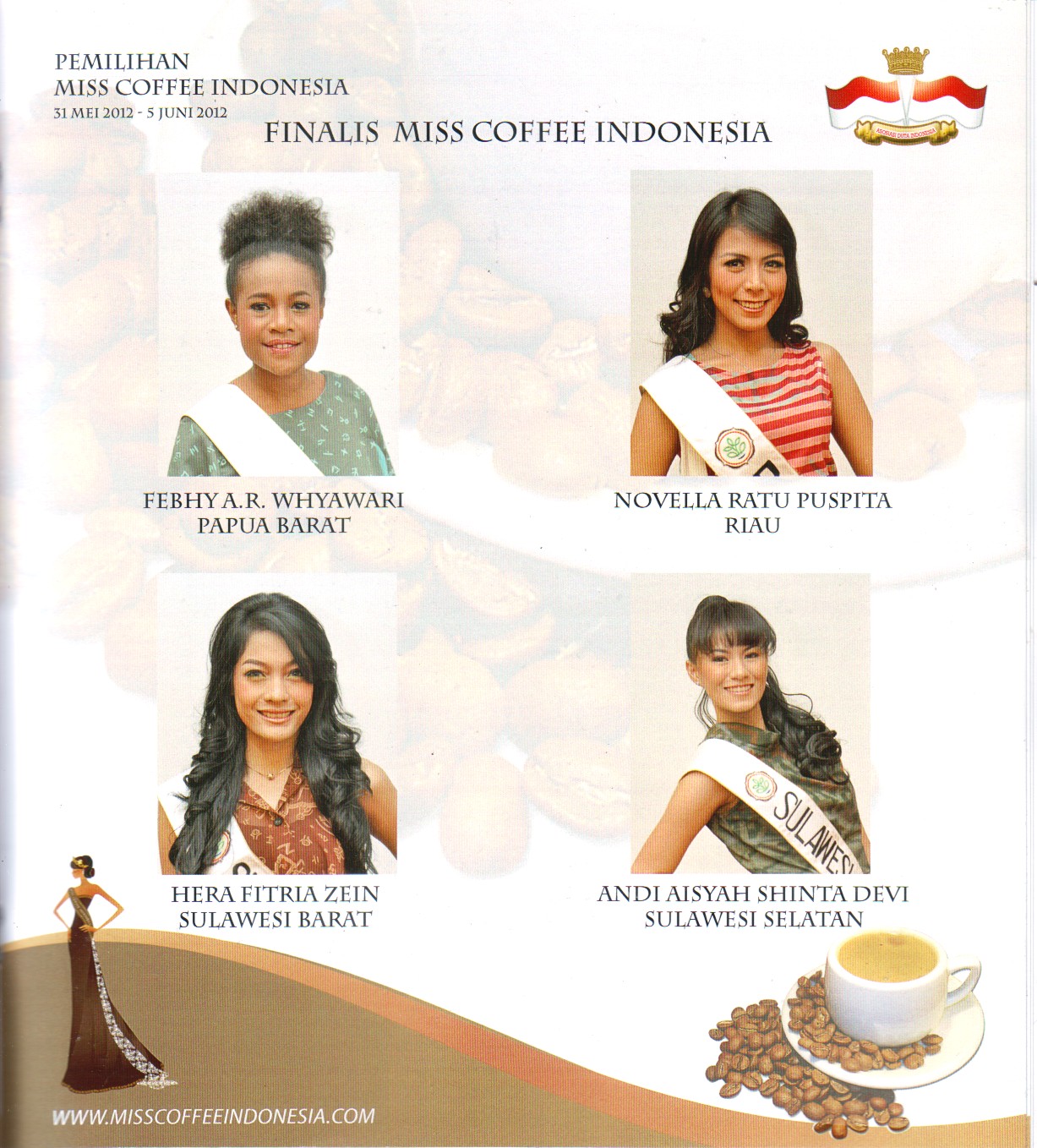 Finalis MISS COFFEE INDONESIA 2012 - Indonesian Pageants Portal