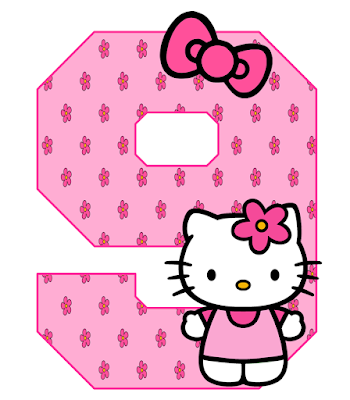 Kits imprimibles gratis : Números de Hello Kitty