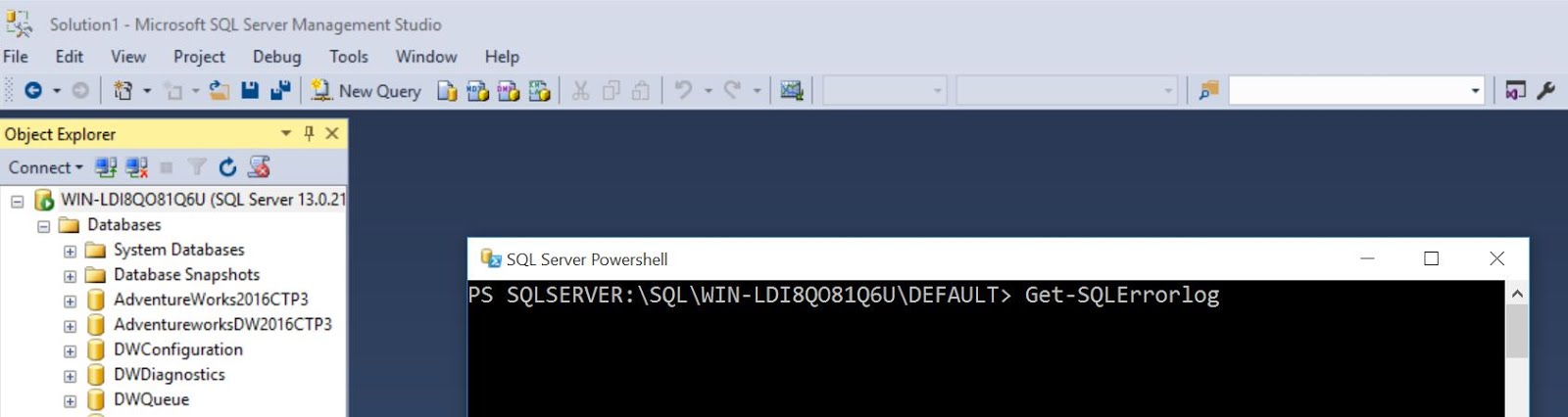 Sql Server Technet Sql Server 2016 Sqlserver Powershell Module And Get Sqlerrorlog Cmdlet