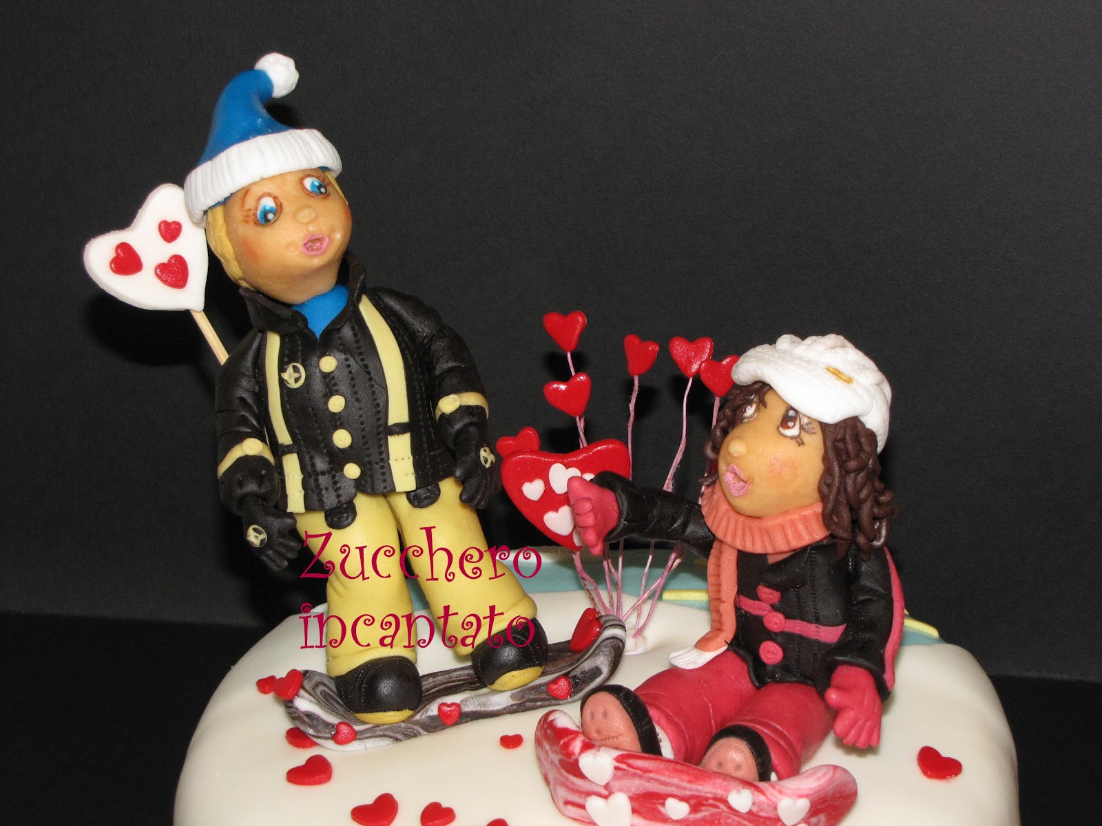 Zucchero incantato: VALENTINE'S DAY CAKE:LOVE IS...SNOWBOARDING WITH YOU