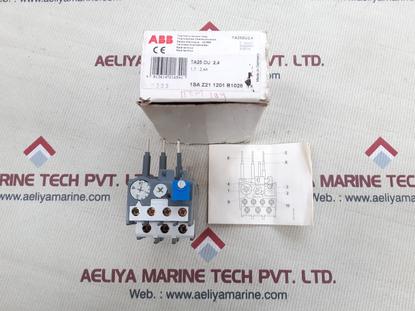ABB TA25DU-2.4 THERMAL OVERLOAD RELAY - Aeliya Marine