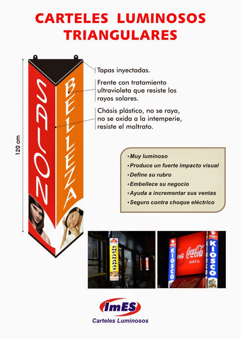 Imes Carteles: CARTELES LUMINOSOS TRIANGULARES