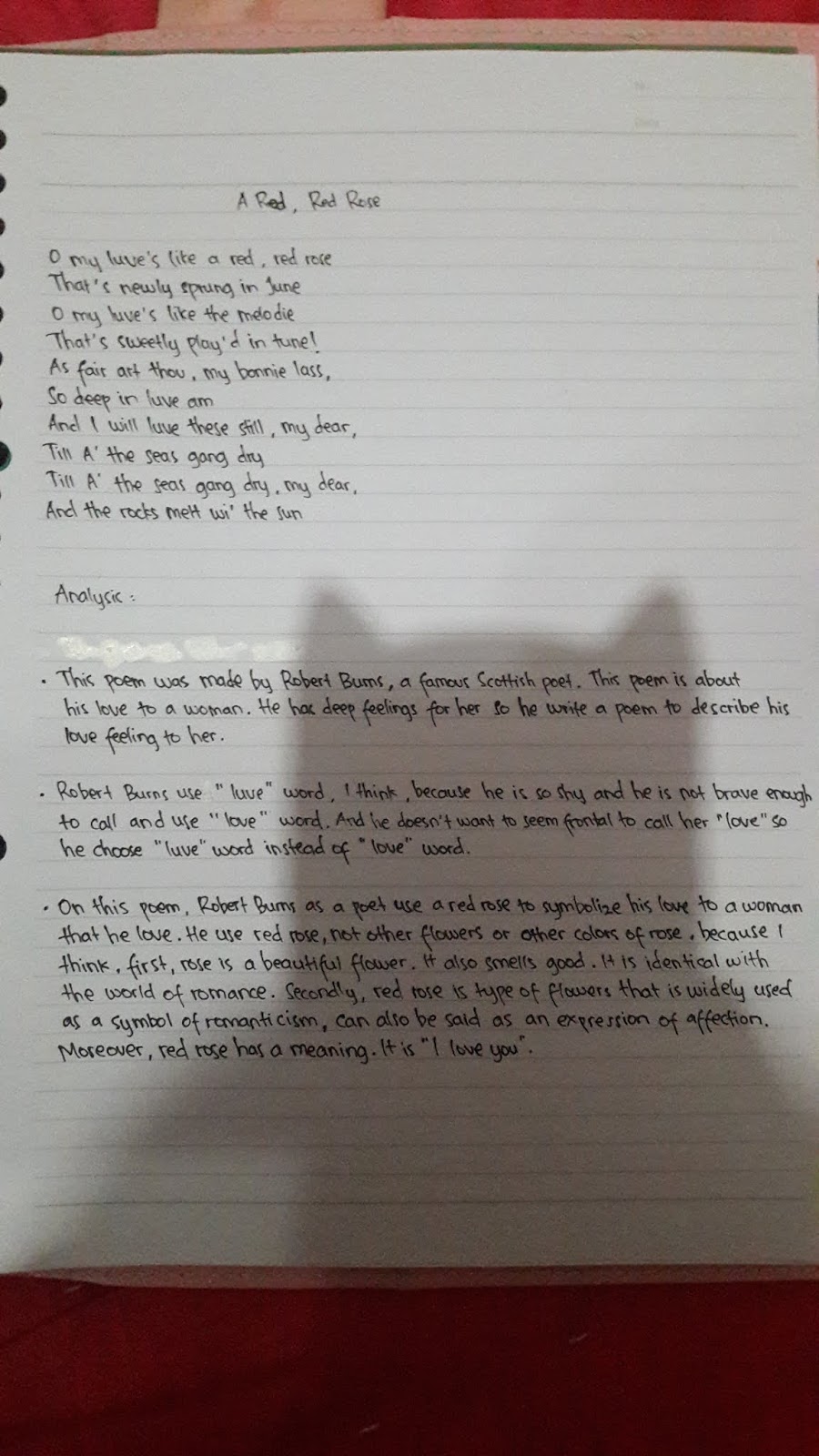 Classy: Poem Analysis - A Red, Red Rose