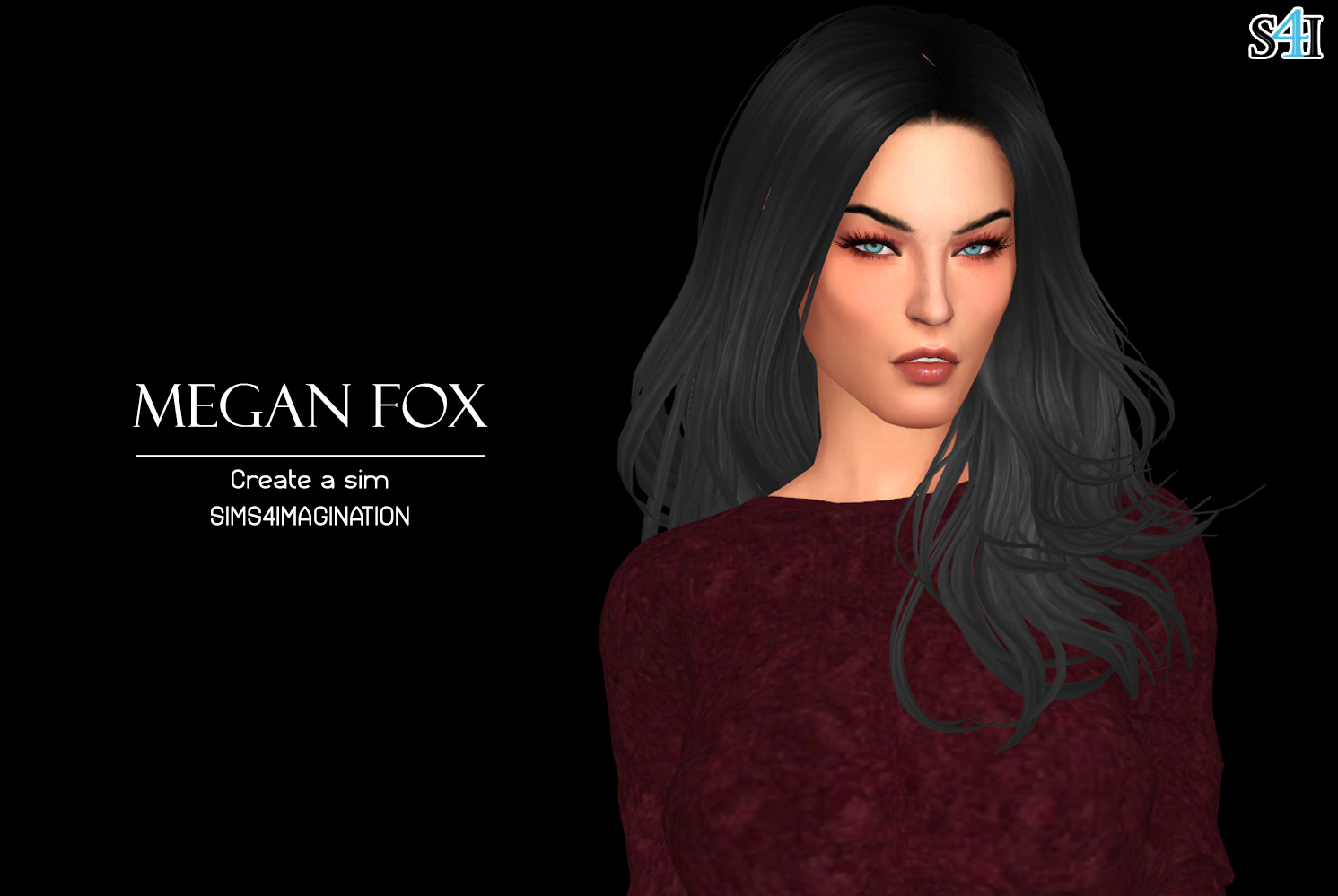 Sims 4 CAS: Megan Fox (Remastered) - Imagination Sims 4 CAS