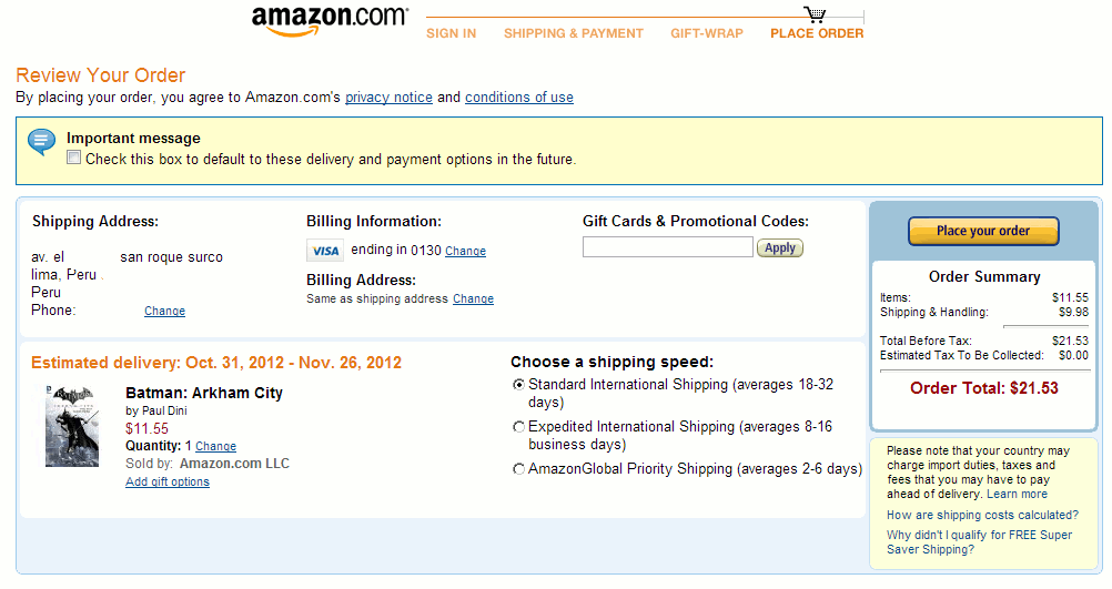 COMPRAR EN AMAZON DESDE PERÚ