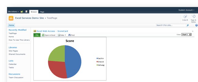 Excel and Visio Web Access Web Parts in SharePoint 2010