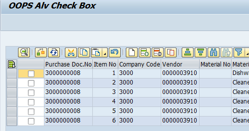ABAP Tutorial: OOPS ALV Report with Check Box