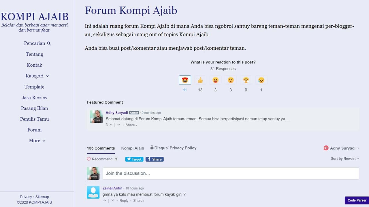 Membuat Forum di Laman Static dengan Disqus