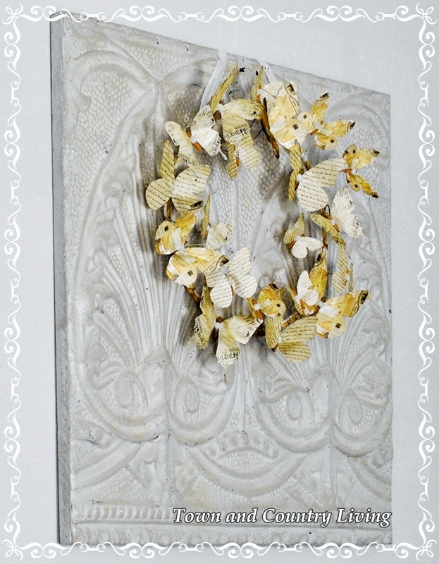 French Script Butterfly Wreath - Town & Country Living